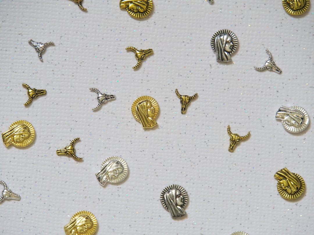 5pcs Tribe Bull Head Portrait Nail Decal/ Western Style OX Head Nail ...