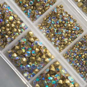 950pcs Pointed Back Rhinestones for Jewelry Nail Supply/ Culet Diamond ...
