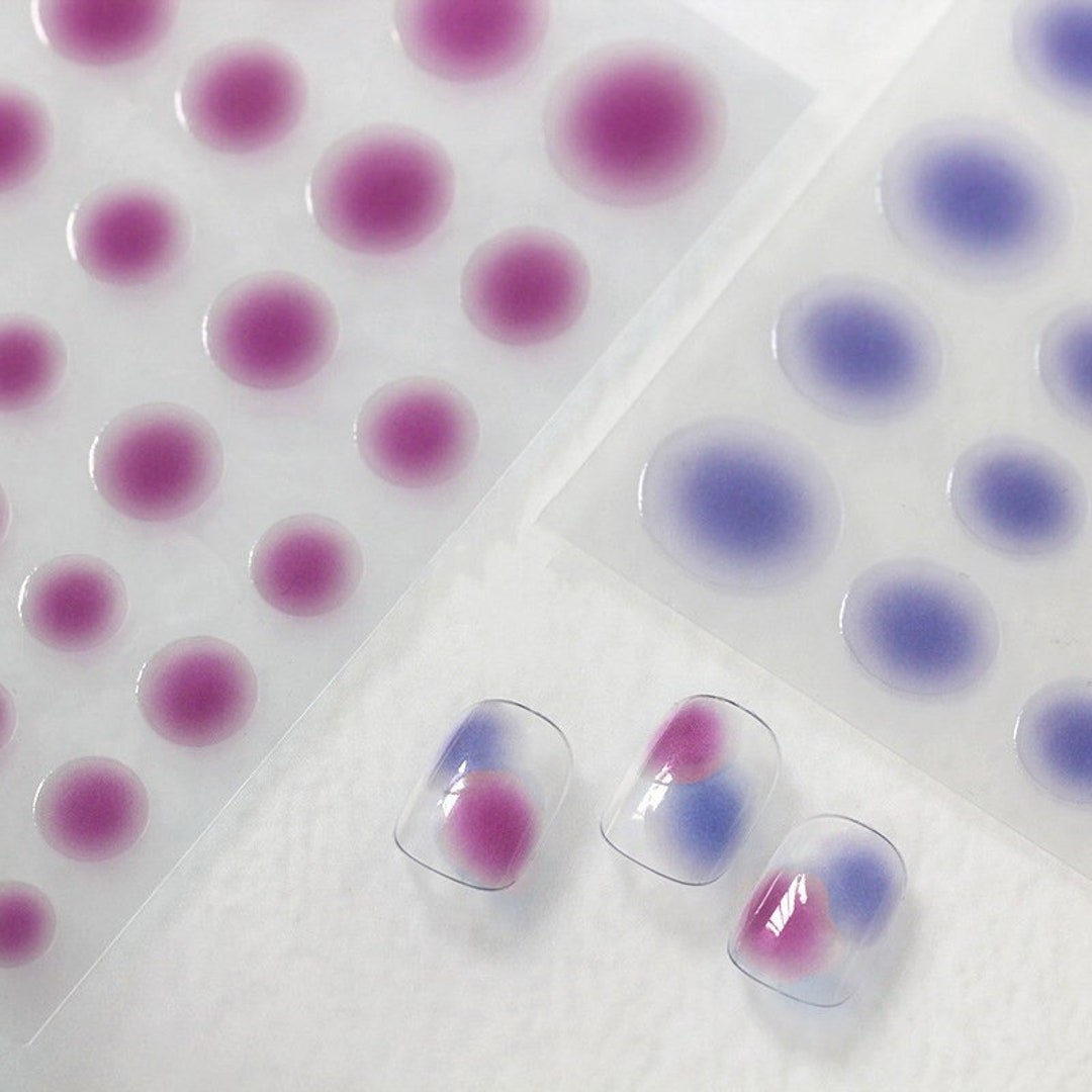 Radial-gradient Nail Art Stickers Self Adhesive Decals/ Pink Purple ...