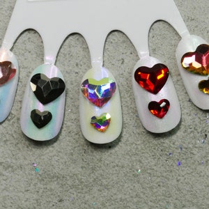 10 Pcs 3D Heart Shaped Nail Charms Nail Art Jewelry Accessories Decal ...