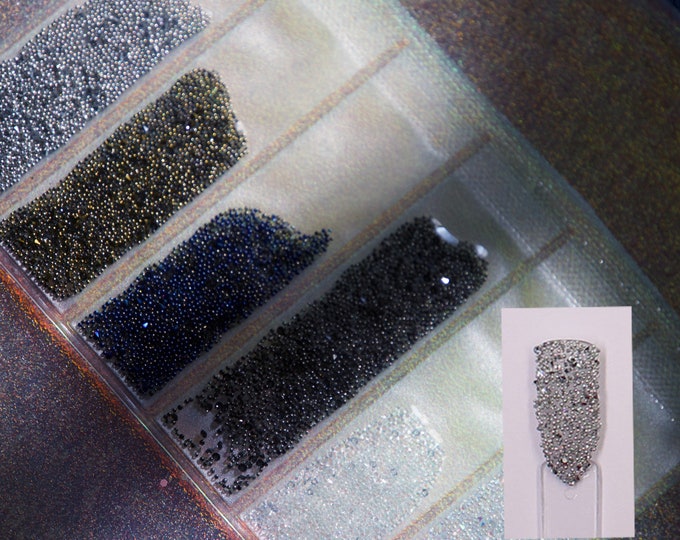Super Tiny Glass Caviar Beads for Nails/ Clear Silver Nail Microbeads ...