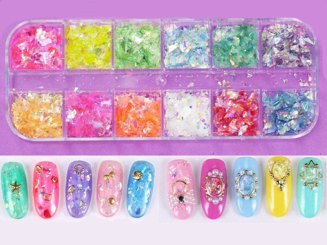 Candy Wrapper Sea Shell Nail Art Glitter / Glass Paper DIY - Etsy