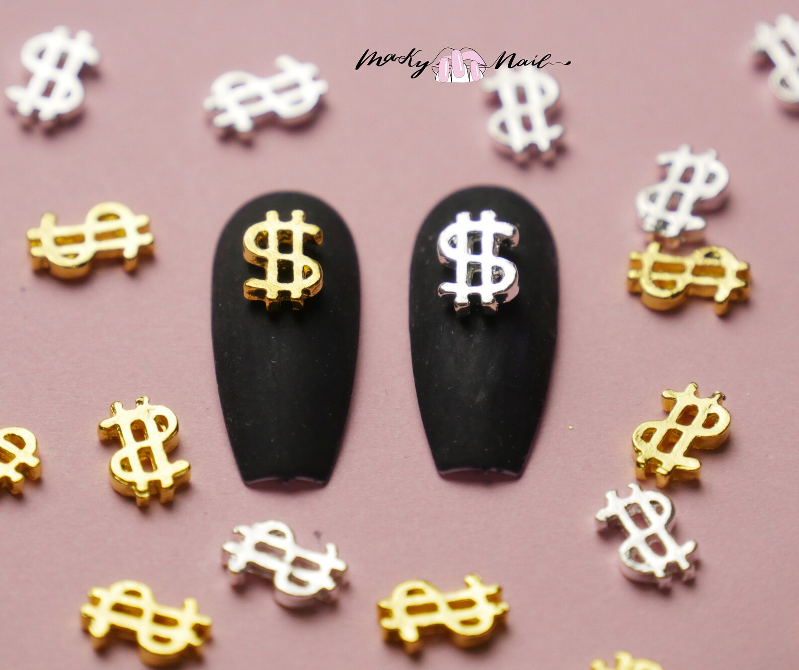 5 Pcs 3D Money Sign Nail Decoration/ Dollar Sign DIY Nail Deco Charm ...
