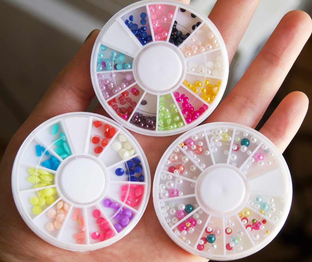 Multi Color Pearls / Candy Vivid Colors Pearly Lustre Nail Ornaments ...