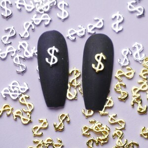 5 Pcs 3D Money Sign Nail Decoration/ Dollar Sign DIY Nail Deco Charm ...