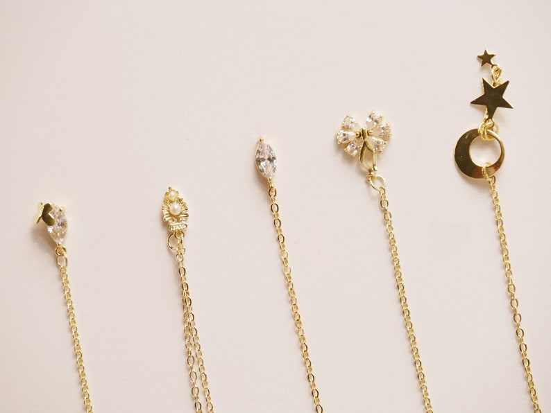 Gold Chain 3D Zircon nail ornament nail decal/ Butterfly | Etsy