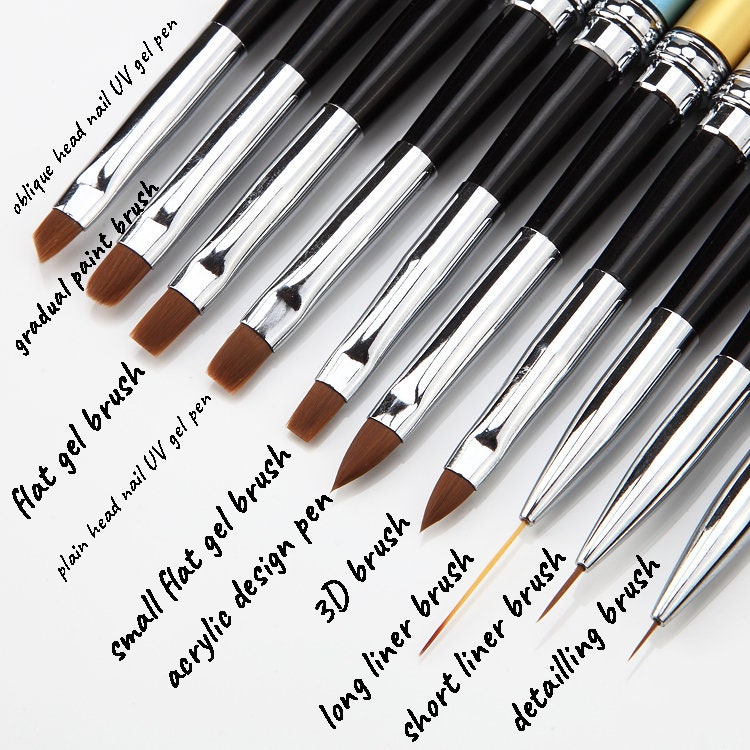 10 pcs Nail Brushes 3D Nail Art Painting Brush Pen Set | Etsy