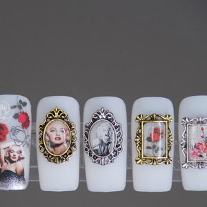 Red Rose Nail Art Sticker/renaissance Vintage Flower Leaf DIY Tips ...