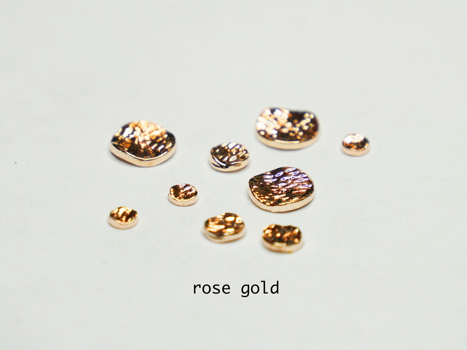 9 Pcs 3D Round Coin Nail Decoration/ Rose Gold Silver Nail - Etsy