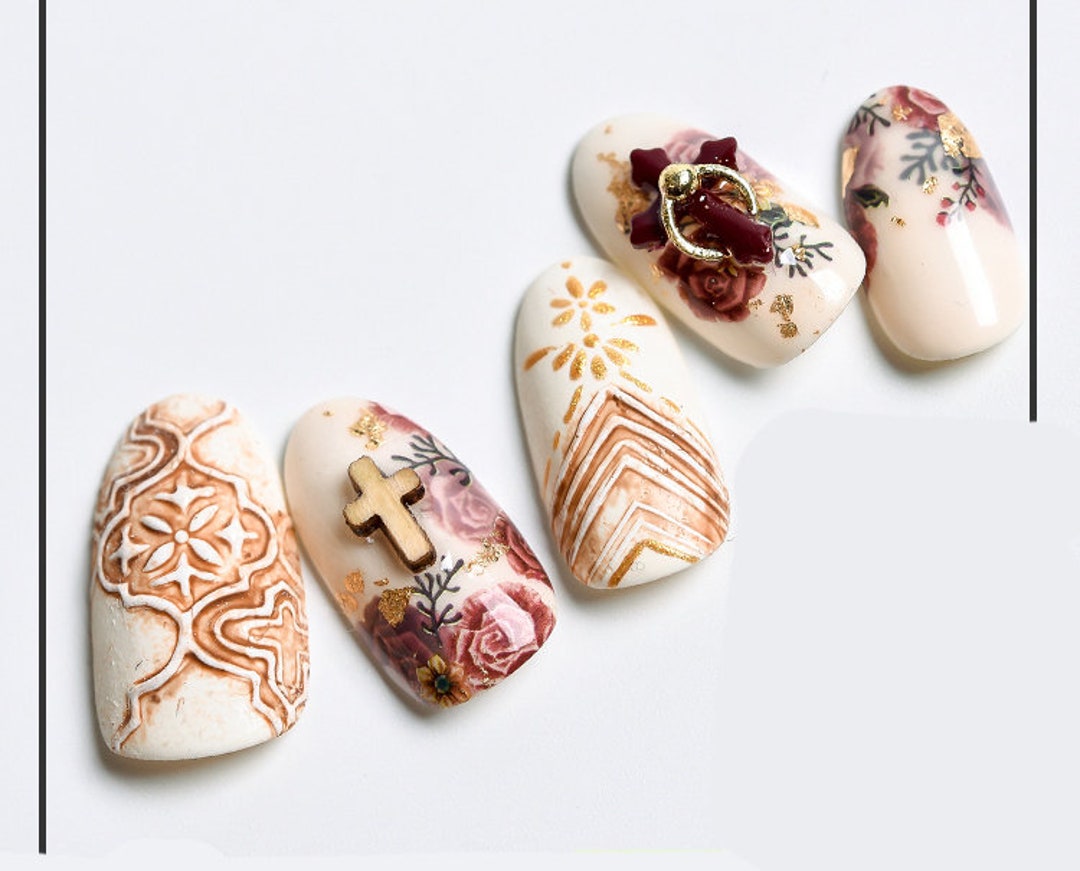 5 Pcs 3D Wood Nail Decoration/ Cross Geometry Nail DIY Nail - Etsy