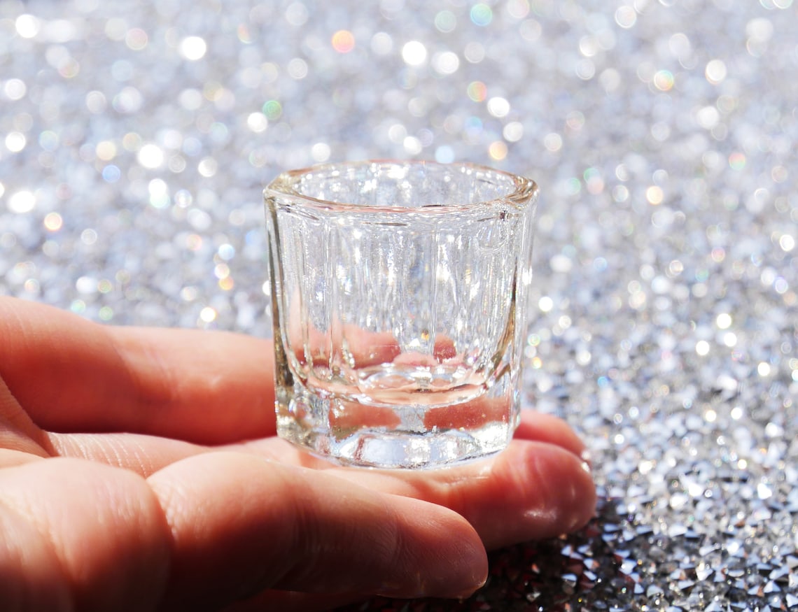 Mini Nail Crystal Glass Cup/ Nail Art Liquid Storage Powder - Etsy