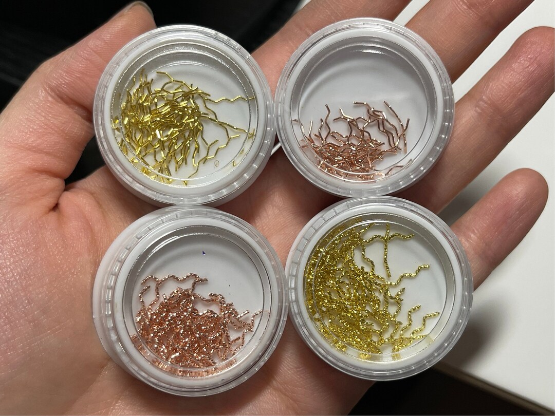 Embossed Wave Nail Studs/rose Gold Wavy Nail Decoration/gold Stick Nail ...