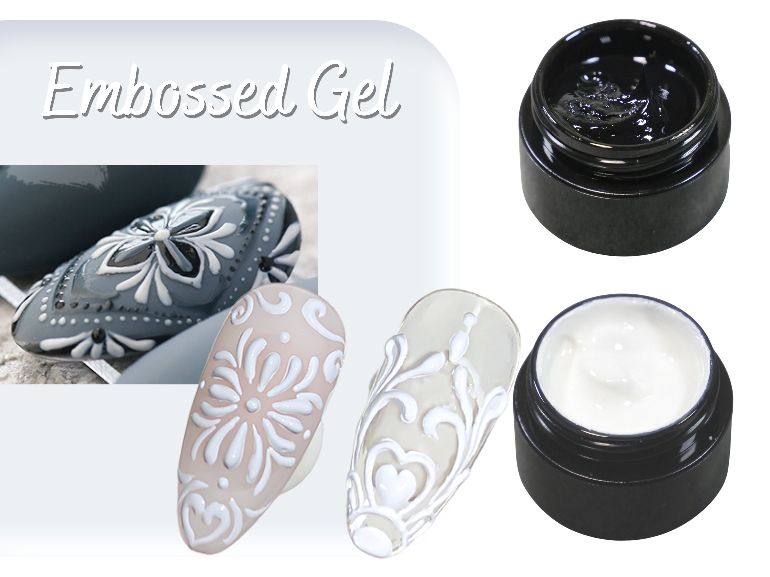 5g 3D Embossed UV Gel White & Black Graving Uv/led Gel in - Etsy