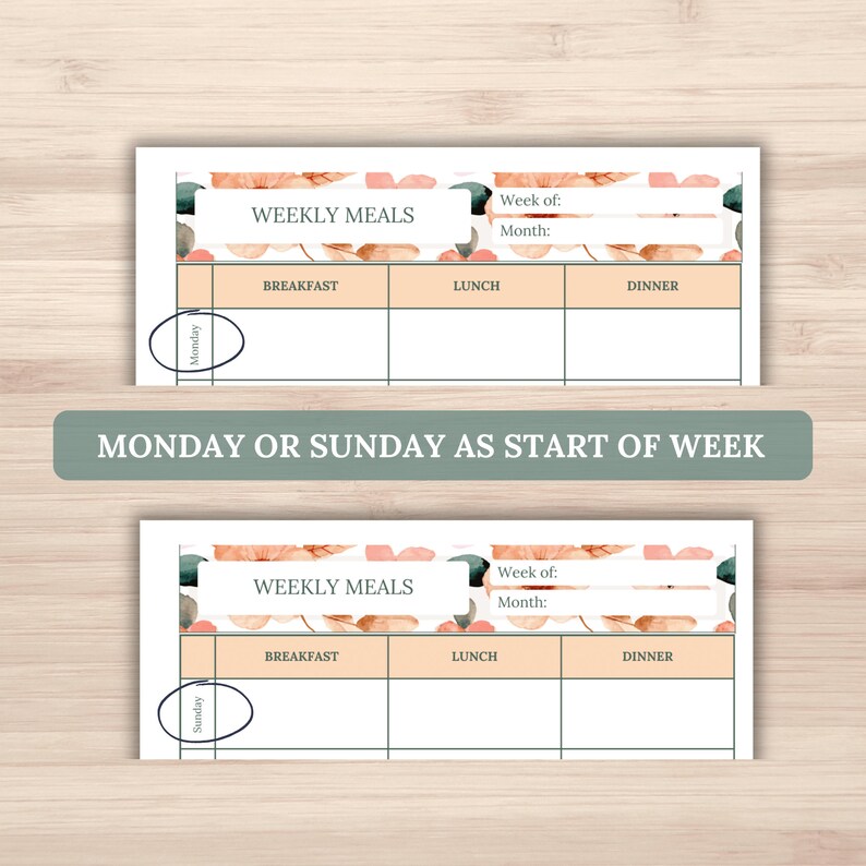 Printable Weekly Meal Planner, Food Diary, Meal Tracker, Food Journal ...