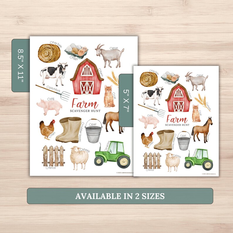Farm Kids Scavenger Hunt, Printable Preschool Worksheet, Outdoor Indoor ...