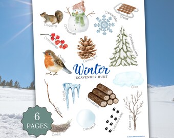 Printable Winter Scavenger Hunt, Winter Treasure Hunt, Forest School ...