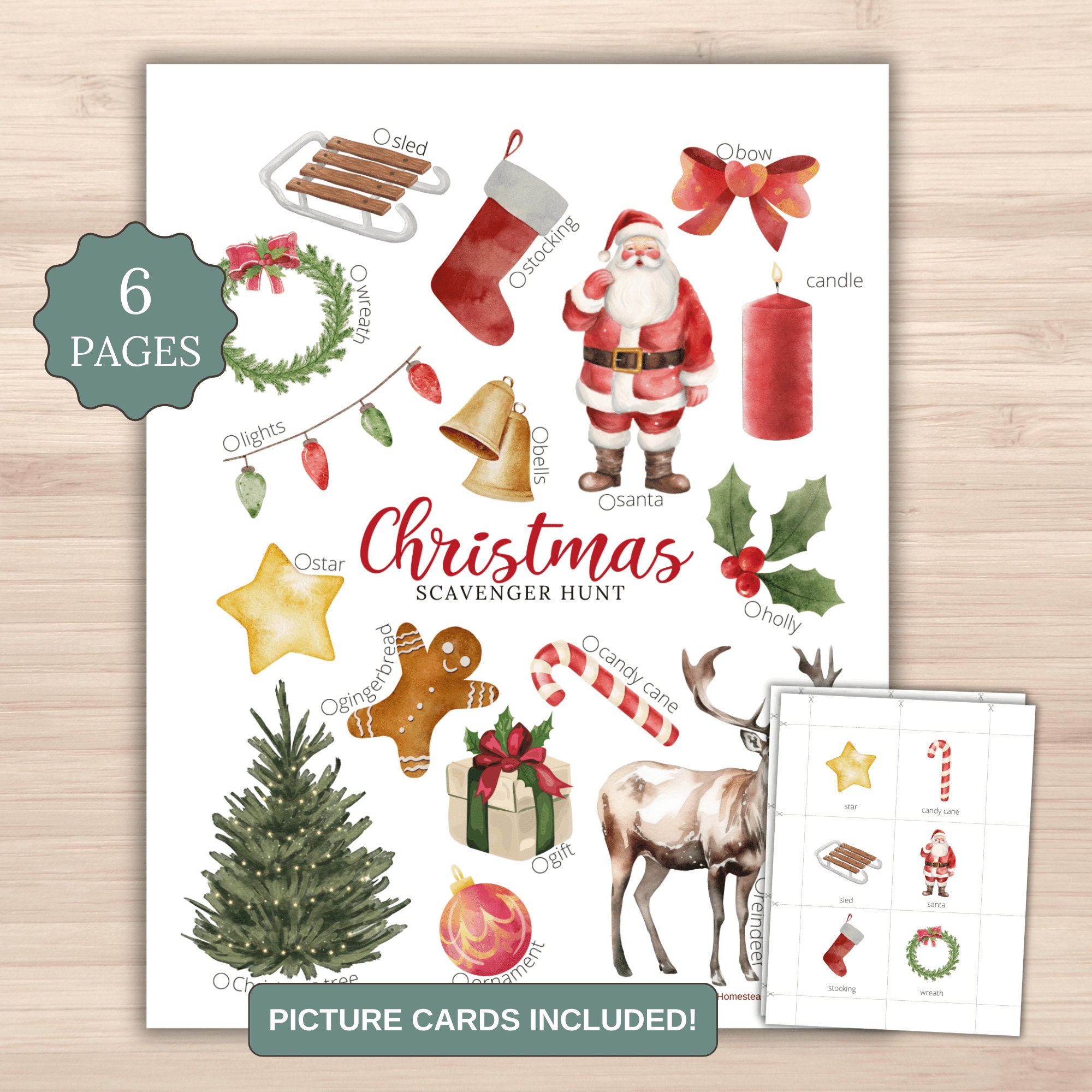 Christmas Scavenger Hunt, Printable Preschool Worksheet, Kids Outdoor ...