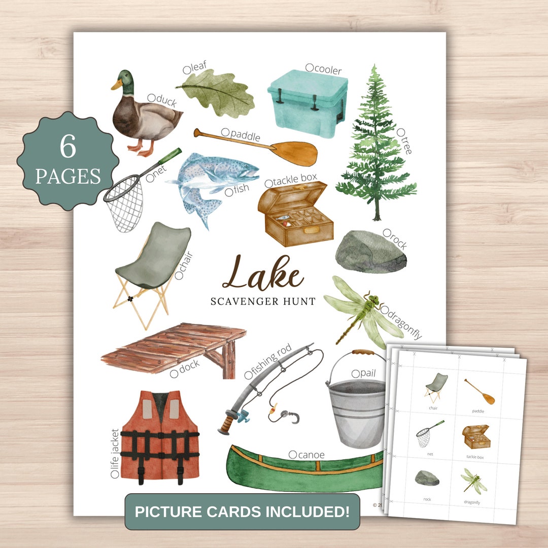 Lake Kids Scavenger Hunt, Printable Preschool Worksheet, Outdoor Indoor ...