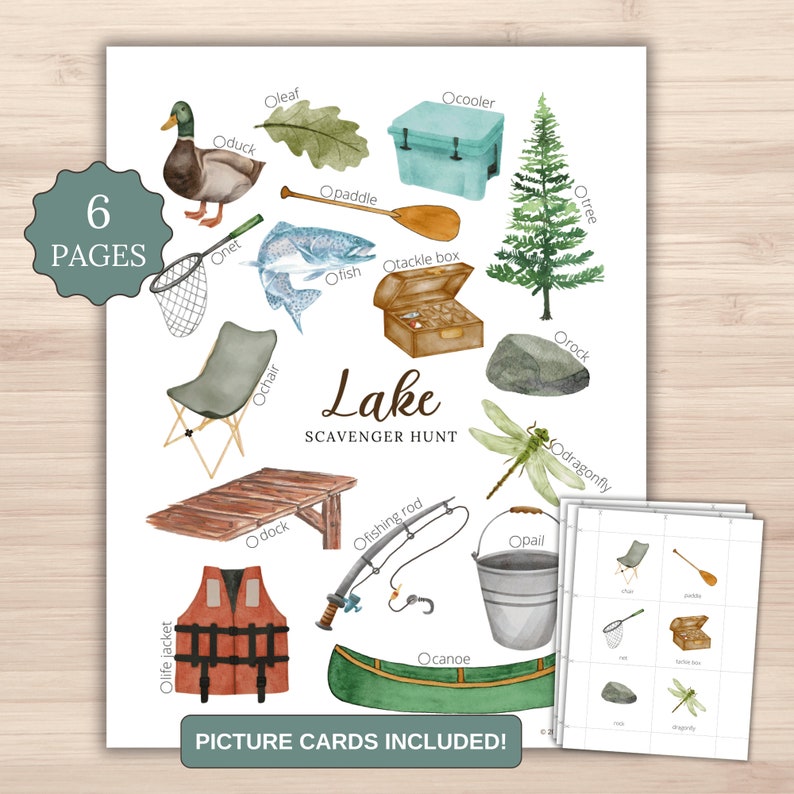 Lake Kids Scavenger Hunt, Printable Preschool Worksheet, Outdoor Indoor ...