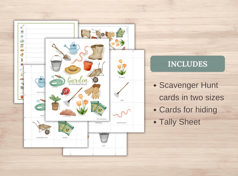 Garden Scavenger Hunt Printable for Kids, Treasure Hunt, Forest School ...