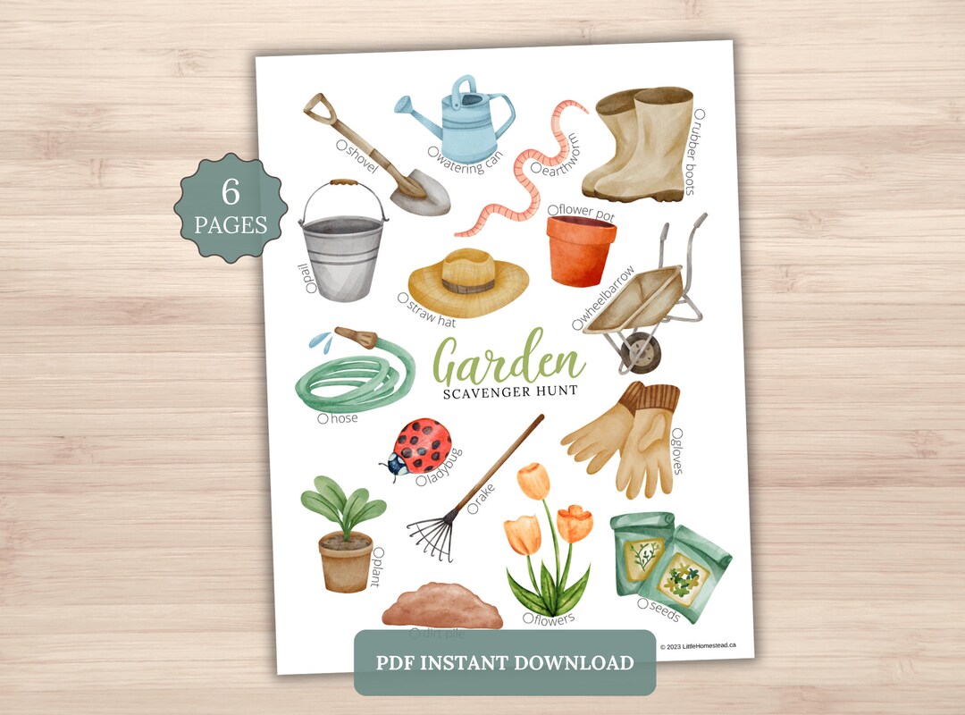 Garden Scavenger Hunt Printable for Kids, Treasure Hunt, Forest School ...