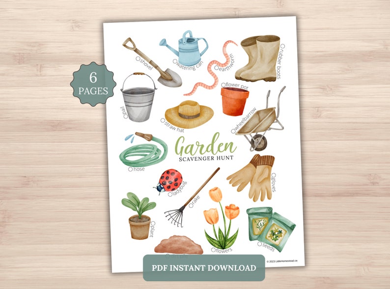 Garden Scavenger Hunt Printable for Kids, Treasure Hunt, Forest School ...