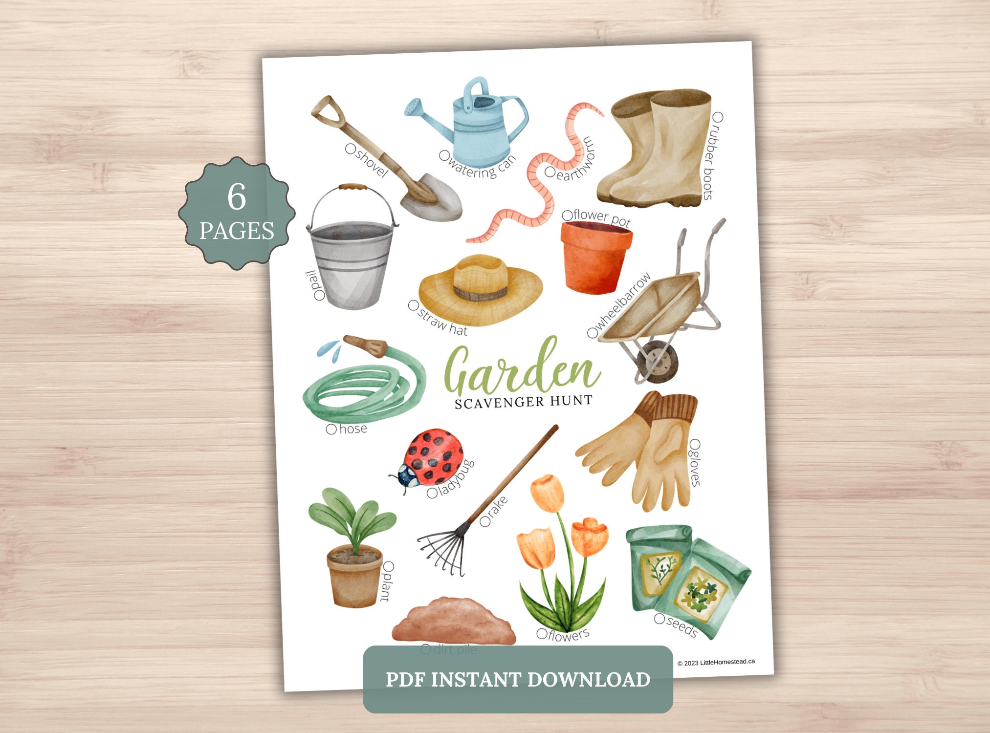 Garden Scavenger Hunt Printable for Kids, Treasure Hunt, Forest School ...