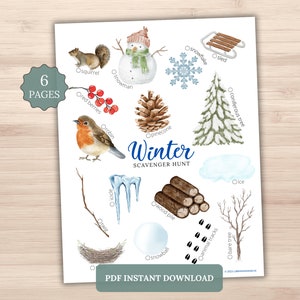 Printable Winter Scavenger Hunt, Winter Treasure Hunt, Forest School ...