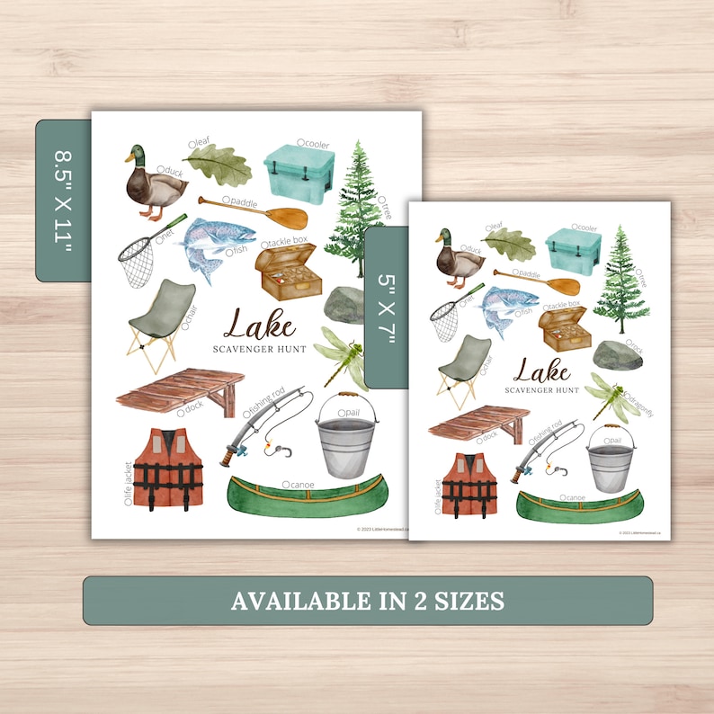 Lake Scavenger Hunt for Kids: Outdoor Activity, Printable Worksheet ...