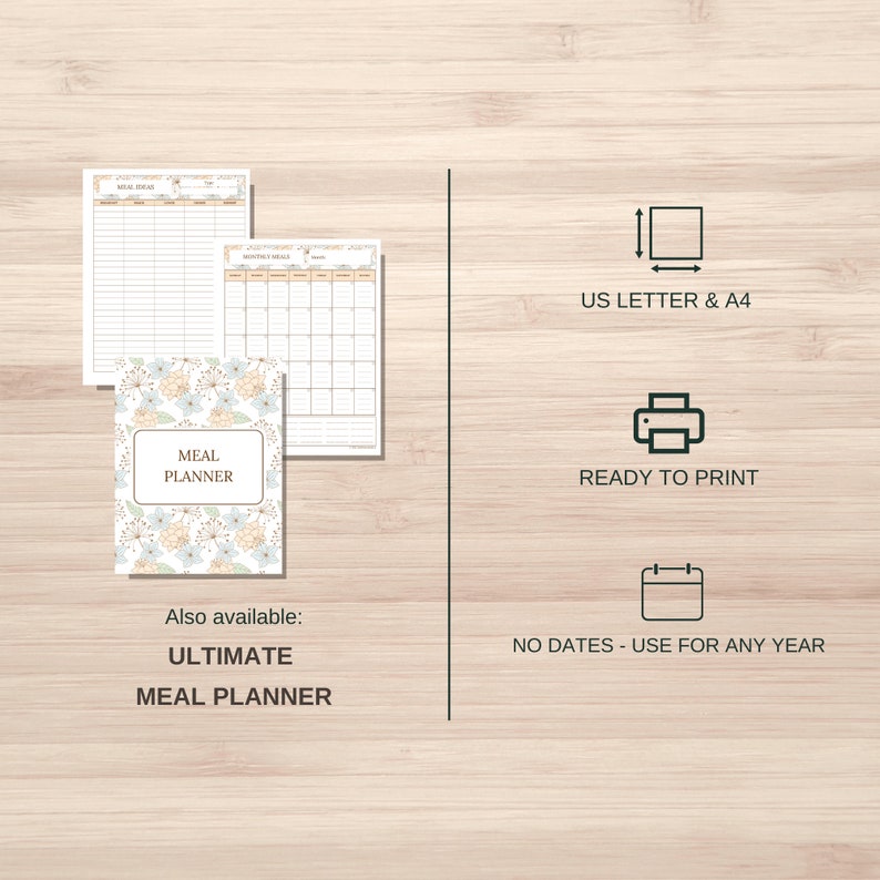 Printable Weekly Meal Planner, Food Diary, Meal Tracker, Food Journal ...