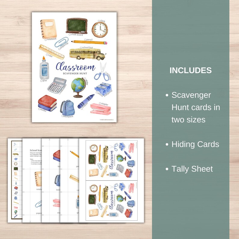 Classroom Scavenger Hunt Printable | Watercolor Kids Indoor Activity ...
