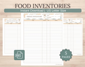 Kitchen Inventory Planner Printable Grocery Shopping List Organizer ...