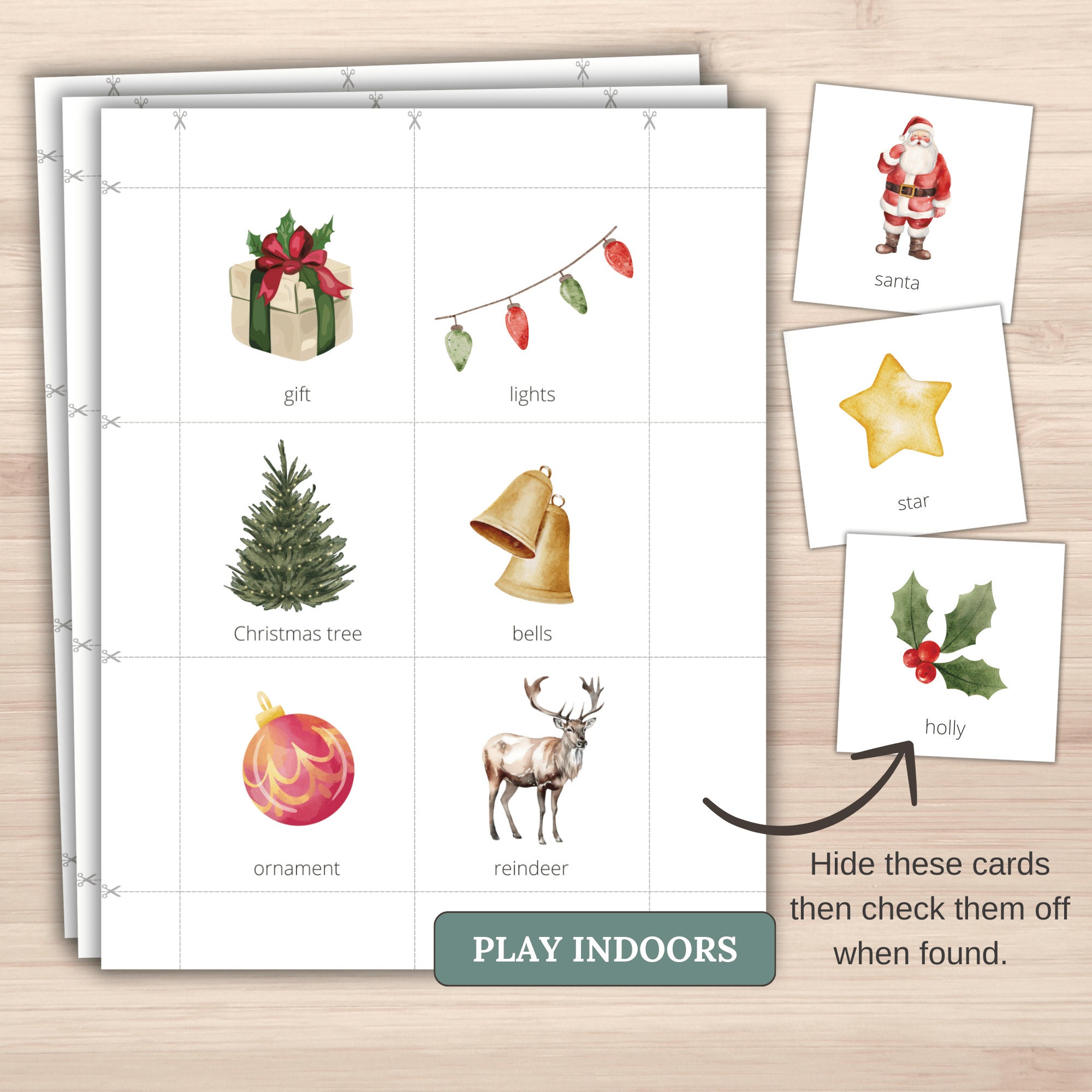 Christmas Scavenger Hunt, Printable Preschool Worksheet, Kids Outdoor ...