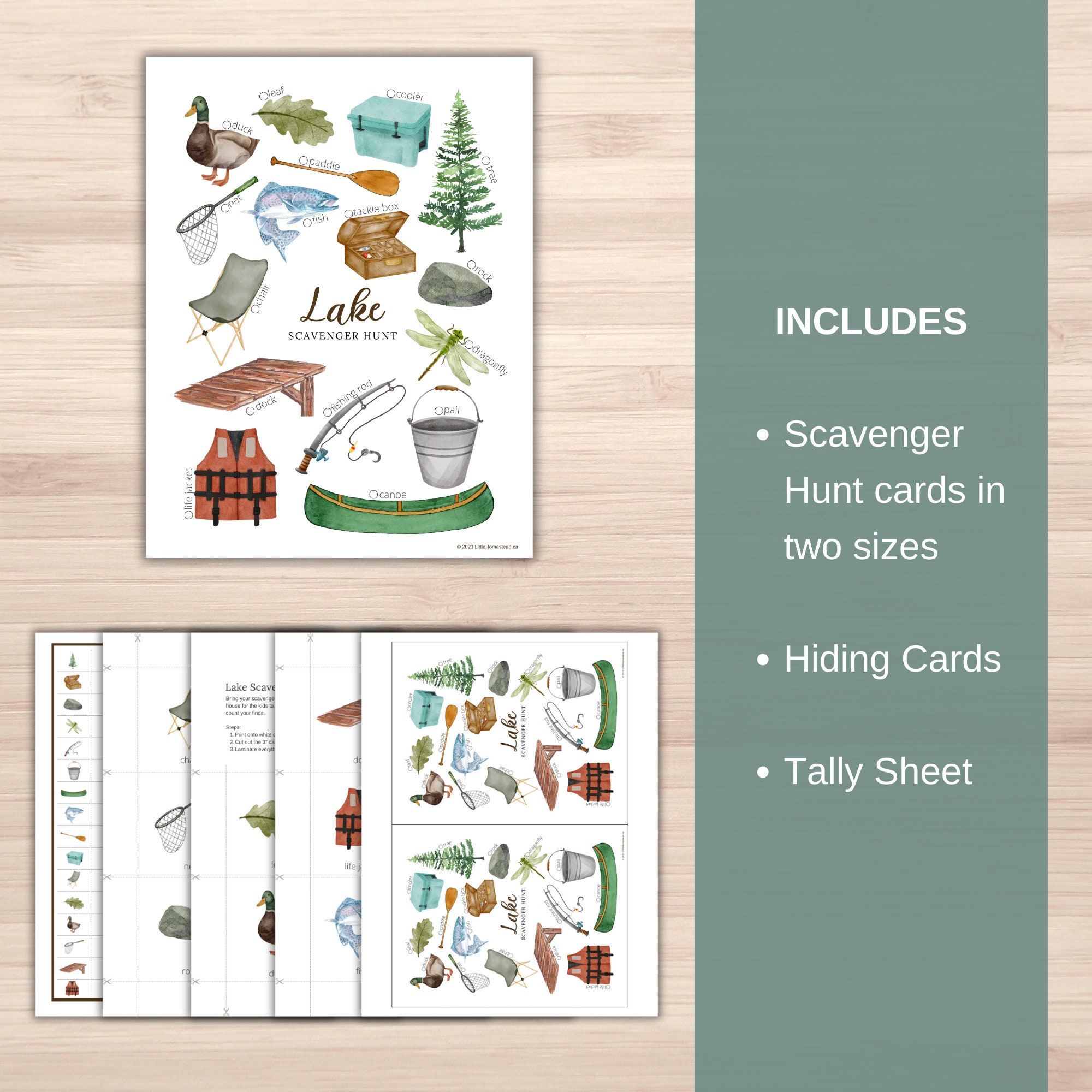 Lake Kids Scavenger Hunt, Printable Preschool Worksheet, Outdoor Indoor ...