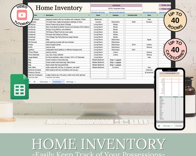 Editable Personal Property Inventory Tracker - Instant Download ...