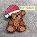 Christmas Teddy Bear PDF Pattern, Brick Stitch PDF Schema for Earrings ...