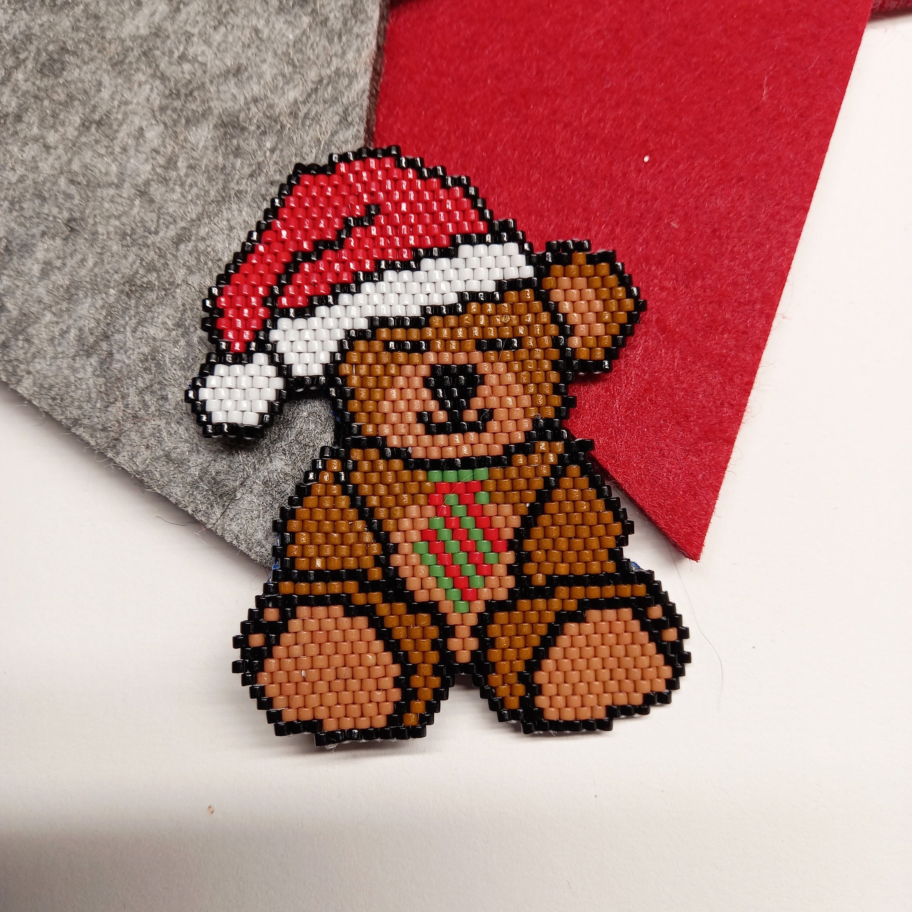 Christmas Teddy Bear PDF Pattern, Brick Stitch PDF Schema for Earrings ...