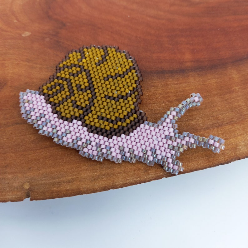 Snail PDF Beading Pattern, Brick Stitch PDF Schema for Pendant Brooch ...