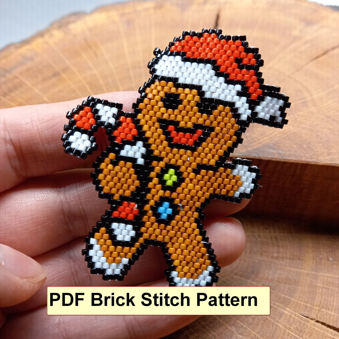 Christmas Gingerbread Man PDF Beading Pattern, Brick Stitch PDF Schema ...