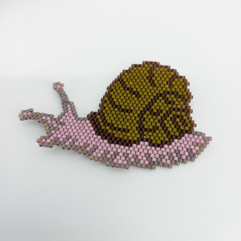 Snail PDF Beading Pattern, Brick Stitch PDF Schema for Pendant Brooch ...