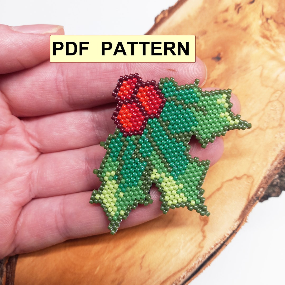 Christmas Holly PDF Pattern, Brick Stitch PDF Schema for Earrings ...