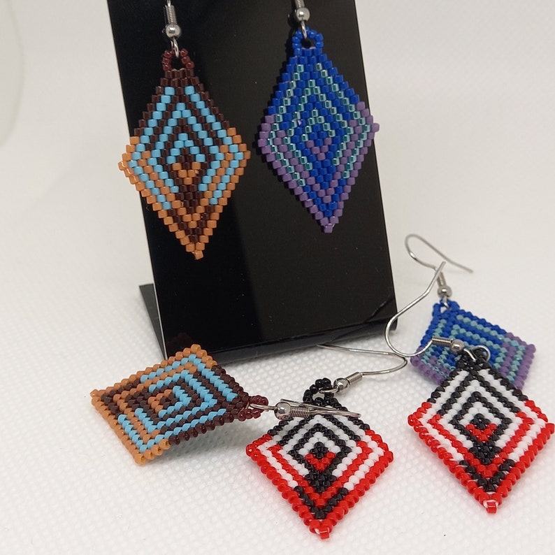 Diamond Earrings PDF Pattern, Shapes PDF Schema for Earrings, Key Ring ...