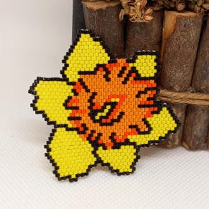 Daffodil PDF Pattern, Spring Flower PDF Schema for Earrings, Brick ...