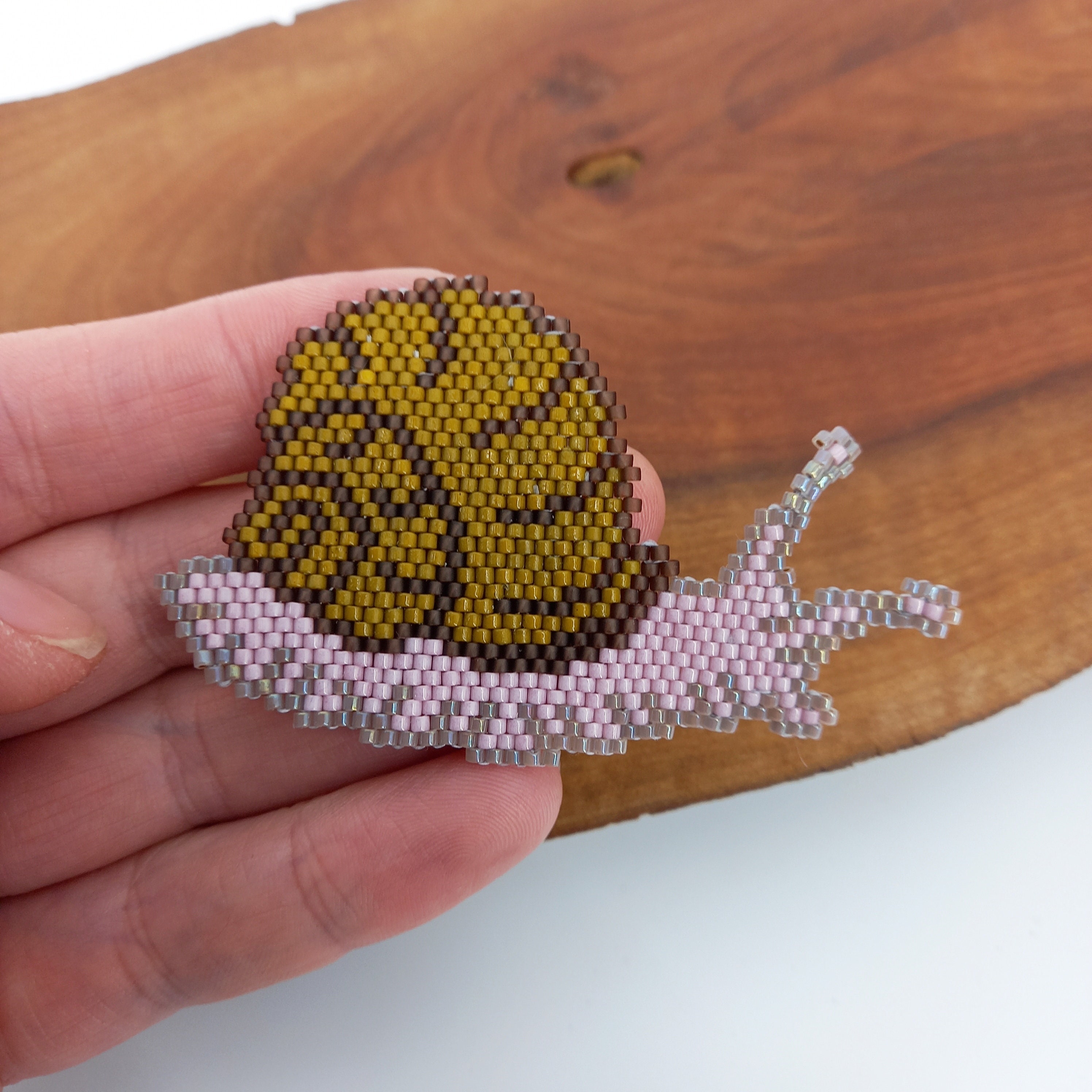 Snail PDF Beading Pattern, Brick Stitch PDF Schema for Pendant Brooch ...