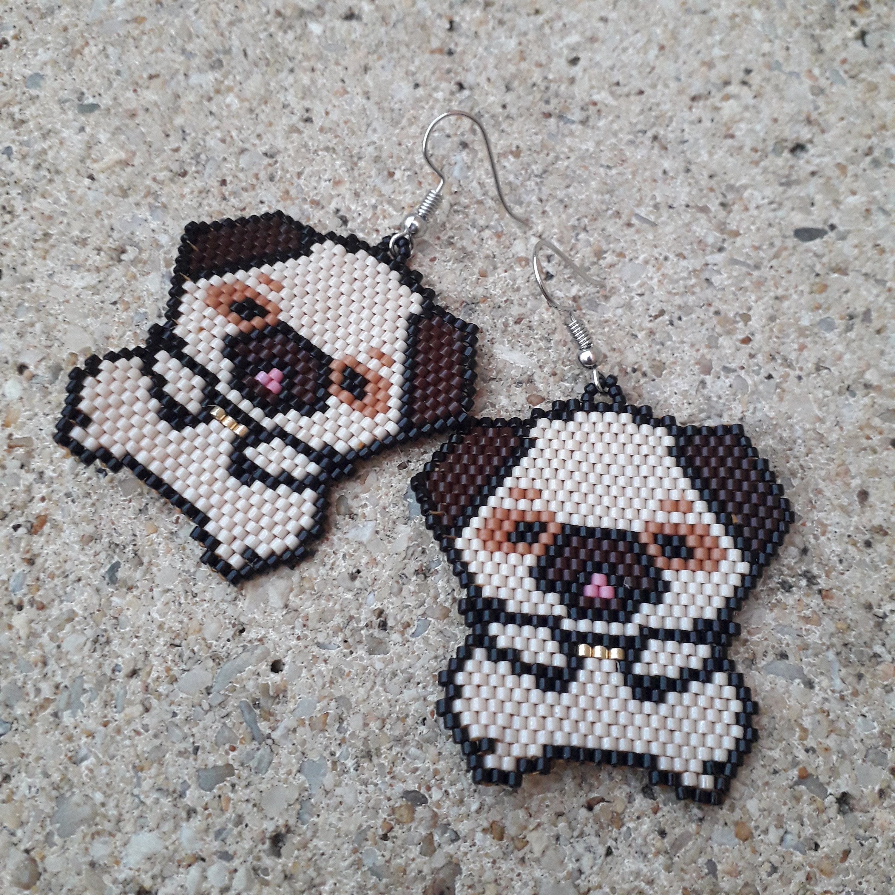 Pug PDF Pattern, Pug Earrings, Brick Stitch PDF Schema for Earrings ...