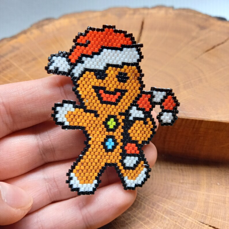 Christmas Gingerbread Man Beading Pattern: Brick Stitch PDF - Etsy Ireland