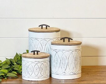 White Metal Containers - Etsy