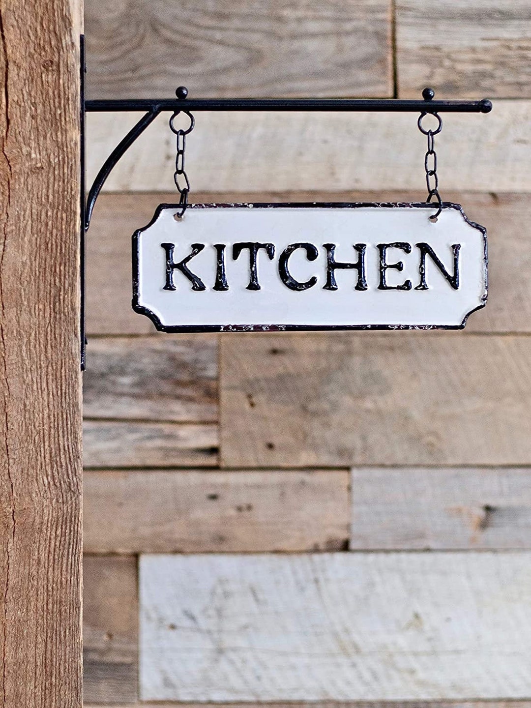 Hanging Metal Kitchen Sign Farmhouse Black White Farmhouse Kitchen ...