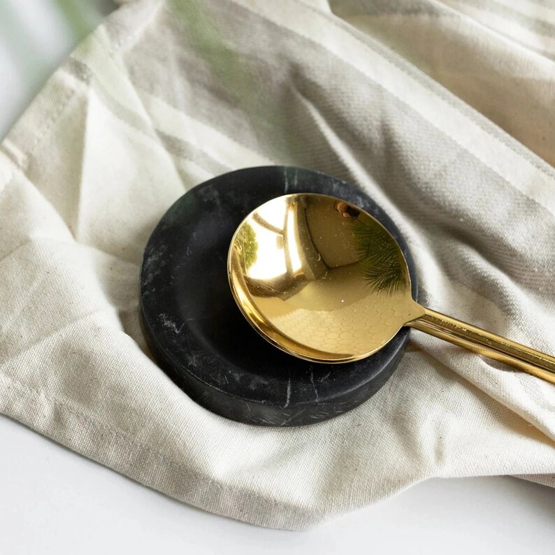 Black Marble Kitchen Spoon Rest, Coaster, Gifts for Him, Gifts for Her ...