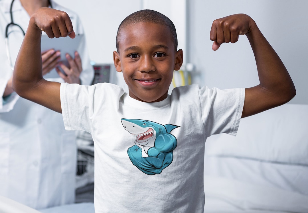 Buff Shark Tee, Kids T-shirt, Shark Lover T-shirt - Etsy